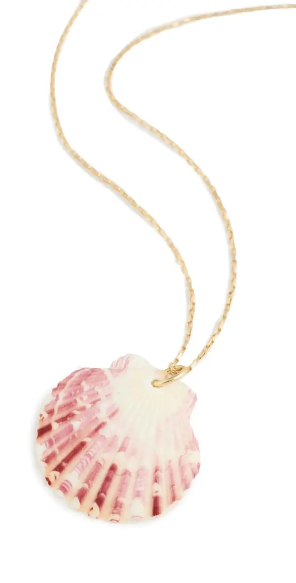 Shashi Long Chain Scallop Shell Necklace
