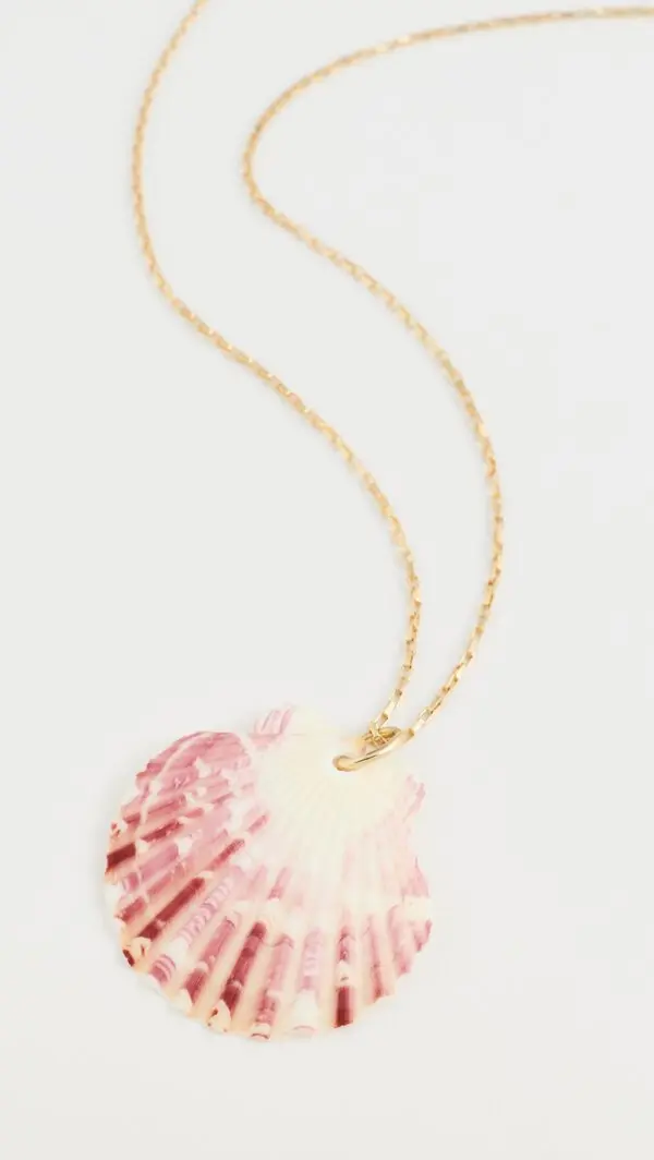 Shashi Long Chain Scallop Shell Necklace
