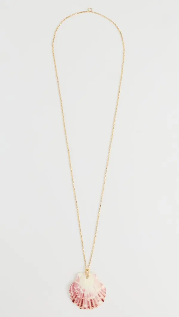 Shashi Long Chain Scallop Shell Necklace