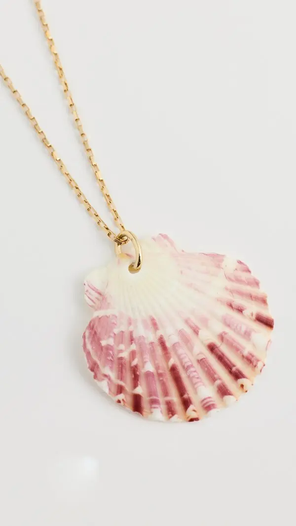 Shashi Long Chain Scallop Shell Necklace