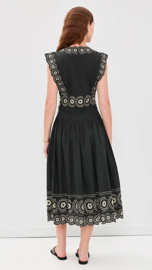 Sea Mirabel Print V-neck Sleeveless Midi Dress