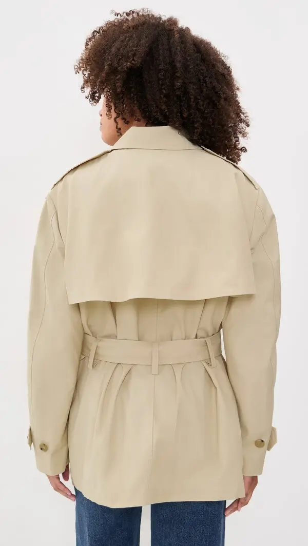 Vince Cotton Blend Short Trench Jacket