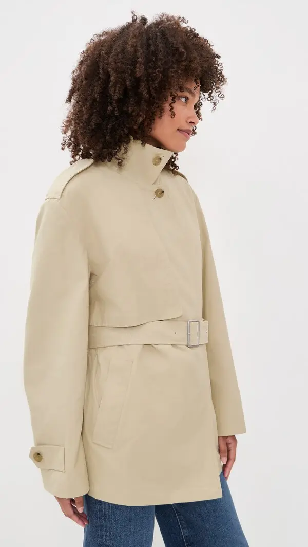 Vince Cotton Blend Short Trench Jacket