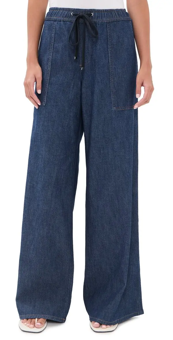 7 For All Mankind Utility Wide Leg Pull-on Pants - Halona