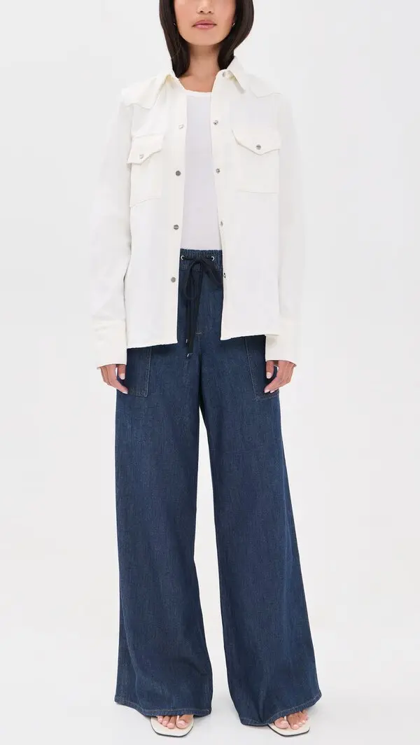 7 For All Mankind Utility Wide Leg Pull-on Pants