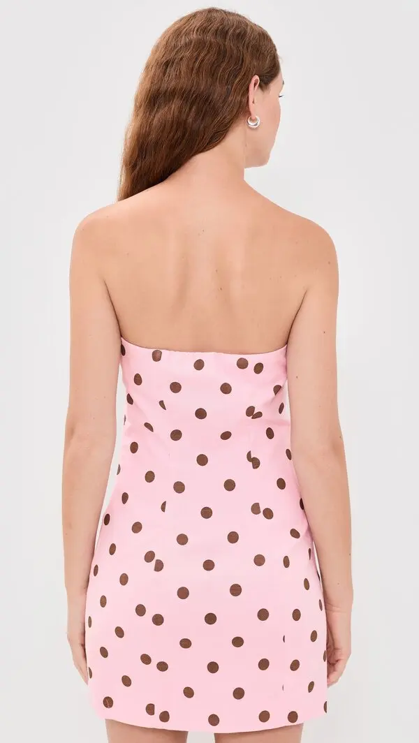 Endless Rose Polka Dot Linen Strapless Dress