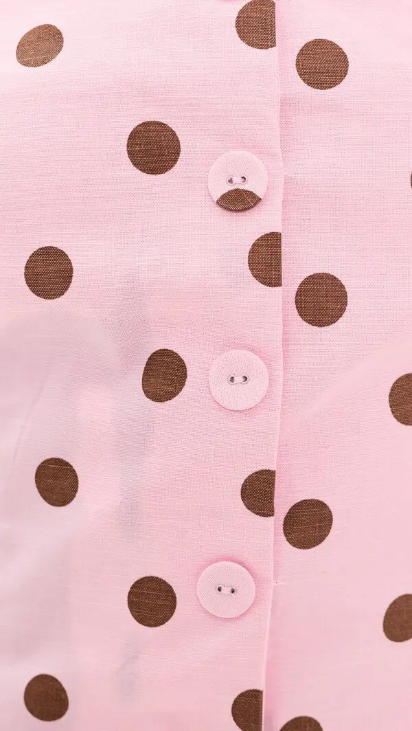 Endless Rose Polka Dot Linen Strapless Dress