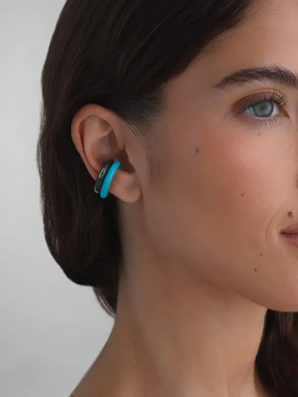 EMILY P. WHEELER Double Ear Cuff, Abalone & Turquoise