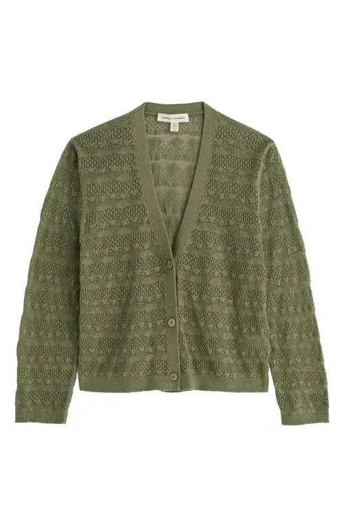 SEASALT CORNWALL Organic Cotton Pointelle Cardigan - Avocado