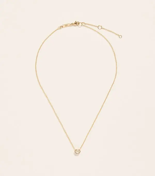 AZLEE Yellow And Hexagon Diamond Trace Necklace