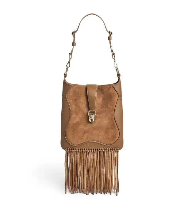 Sandro Leather-suede Fringe Shoulder Bag