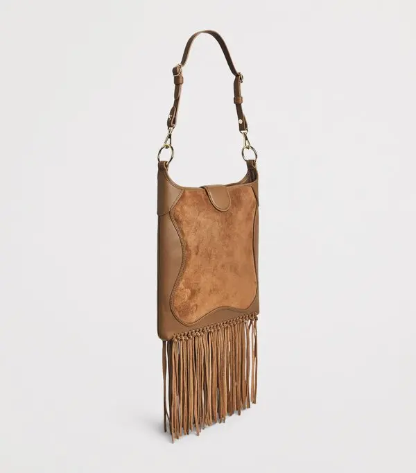 Sandro Leather-suede Fringe Shoulder Bag