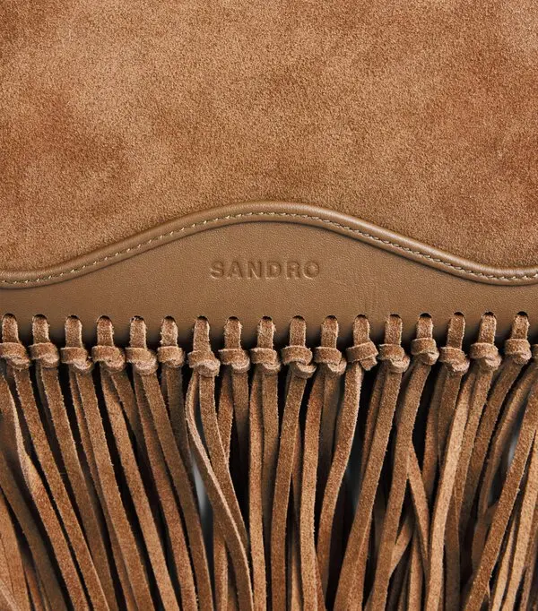 Sandro Leather-suede Fringe Shoulder Bag