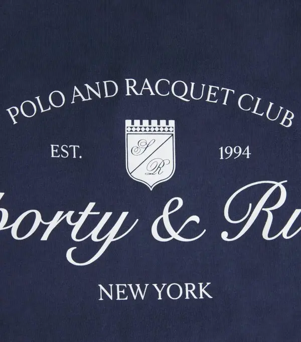 SPORTY & RICH Cotton Syracuse T-shirt - Navy