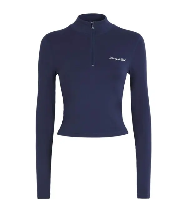 SPORTY & RICH Signature Logo Quarter-zip Jacket