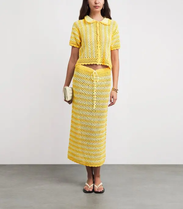 Simkhai Crochet Stripe Welles Midi Skirt