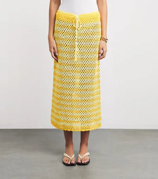 Simkhai Crochet Stripe Welles Midi Skirt
