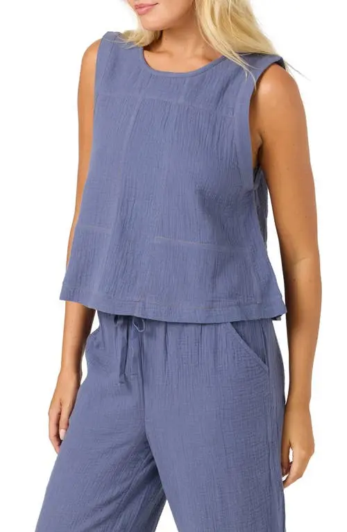 O'Neill Tasia Cotton Gauze Tank - Nightshadow Blue