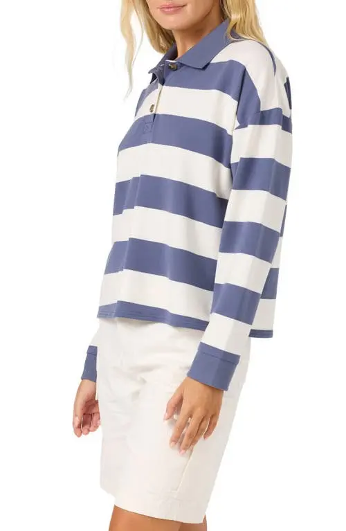 O'Neill Kyra Striped Long Sleeve Crop Polo