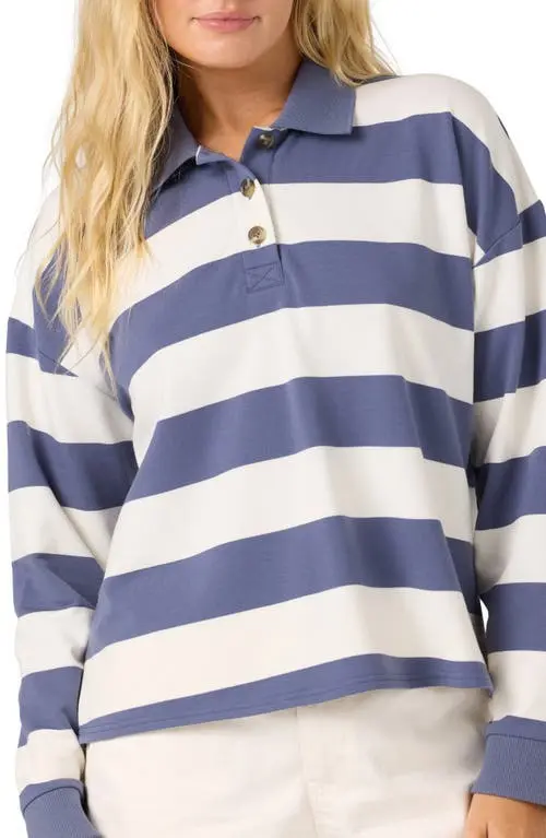 O'Neill Kyra Striped Long Sleeve Crop Polo