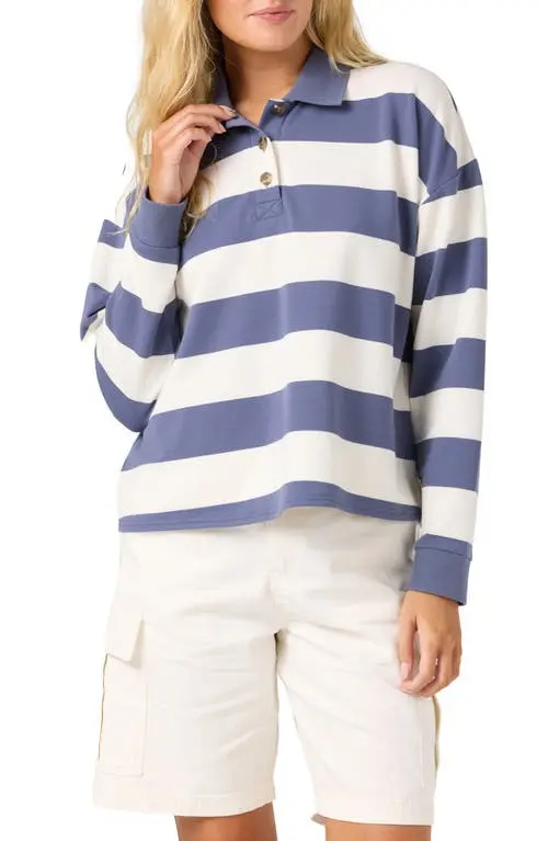 O'Neill Kyra Striped Long Sleeve Crop Polo