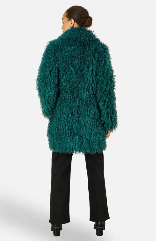 YUMI Luxe Long Hair Faux Fur Overcoat