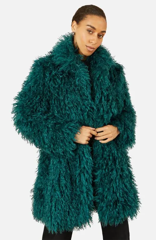 YUMI Luxe Long Hair Faux Fur Overcoat