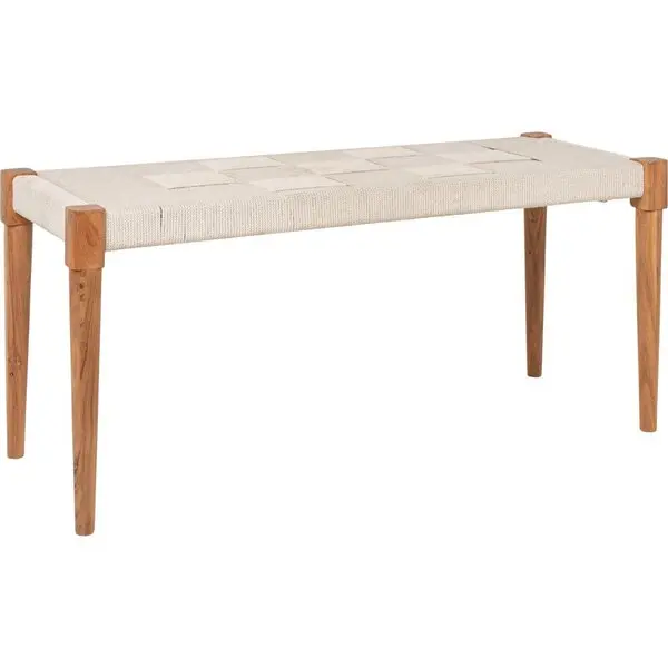 ROWENA INTERIORS Handwoven Bench With Tapered Legs