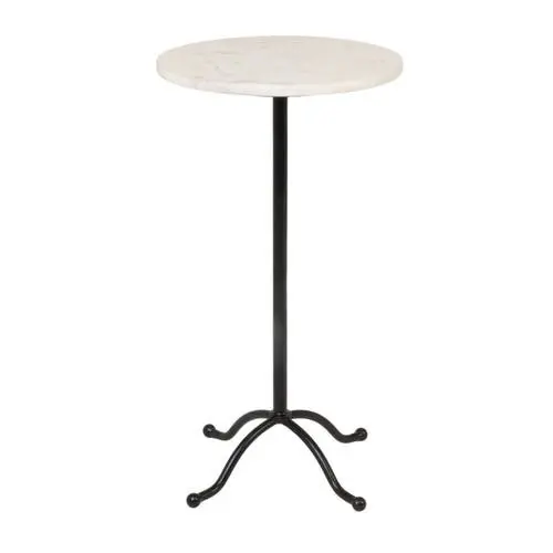 ROWENA INTERIORS Round Pedestal Side Table - White