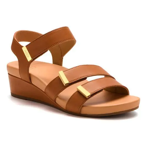 ABEO Riviera Ii Wedge Sandals With Adjustable Straps - Tan