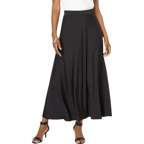 ROAMAN'S Ultrasmooth® Fabric Maxi Skirt - Black