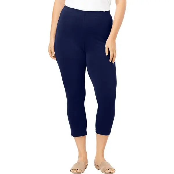 ROAMAN'S Essential Stretch Capri Legging - Navy