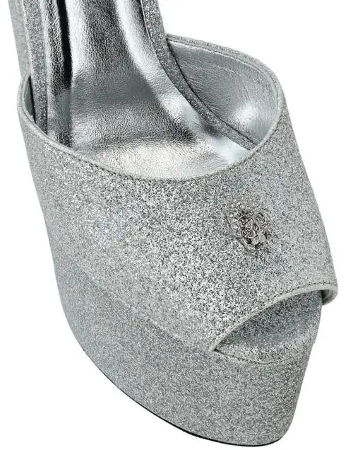 Philipp Plein Glitter Platform Sandals