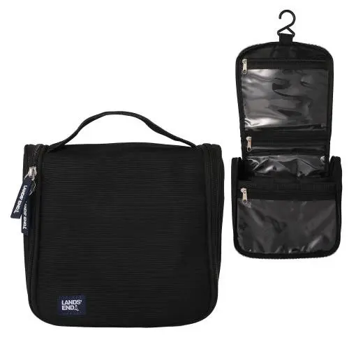 LANDS' END Small Hanging Toiletry Bag - Black