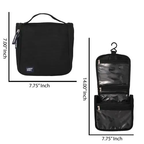 LANDS' END Small Hanging Toiletry Bag - Black