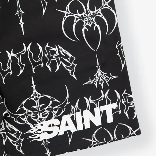 FLY BY NIGHT Normandie Shorts With Cybersigilism Print