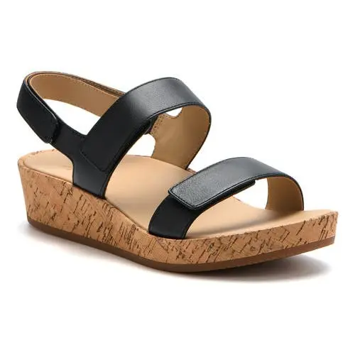 ABEO Soleil Wedge Sandals - Black