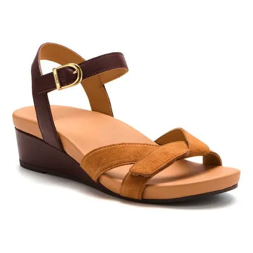 ABEO Riviera Ii Buckle Wedge Sandals - Brown