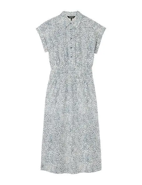 Whistles Flecked Animal Collared Shirt Dress