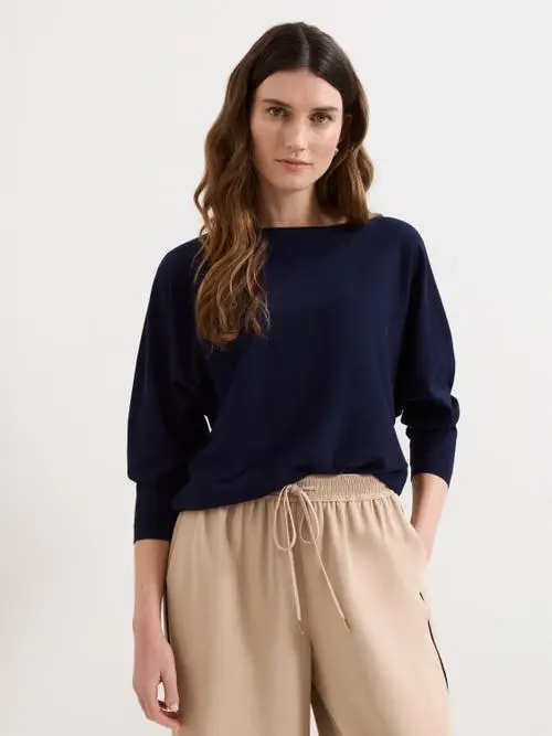 PHASE EIGHT Cristine Slash-neck Knitted Jumper
