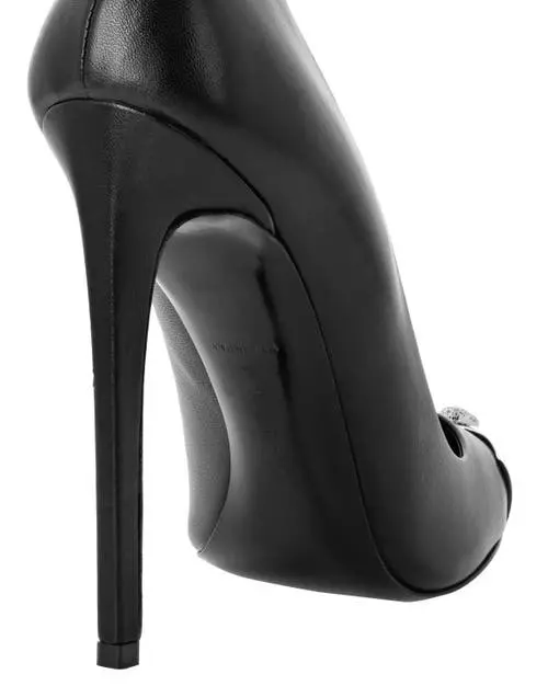 Philipp Plein Leather Decollete Hi-heels With Skull Embellishment