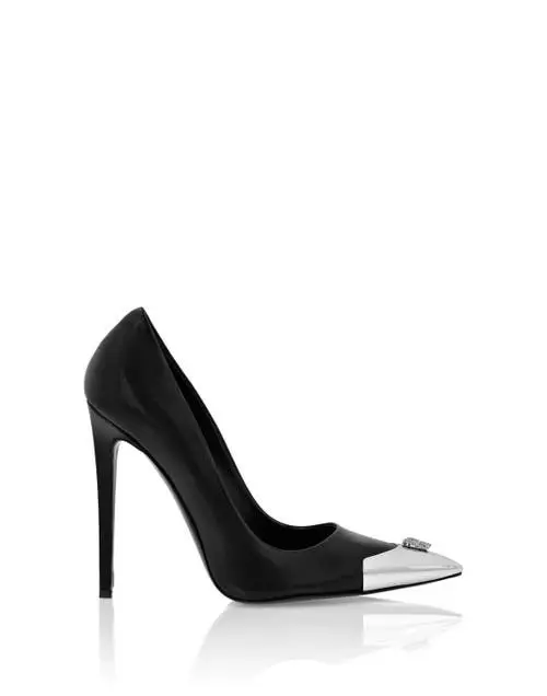 Philipp Plein Leather Decollete Hi-heels With Skull Embellishment