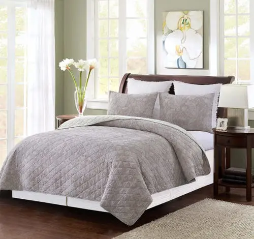 C&F HOME Maeve Jacquard /queen 3-piece Quilt Bedding Set - Gray
