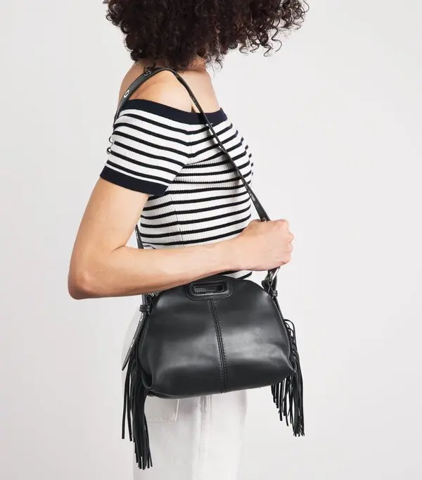 Maje Miss M Mini Leather Top-handle Bag - Black