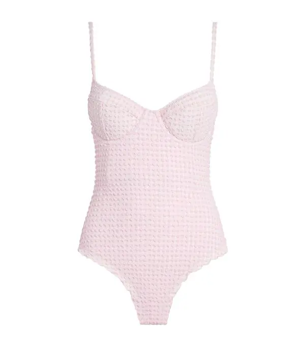 Simkhai Suni Gingham Swimsuit - Pink
