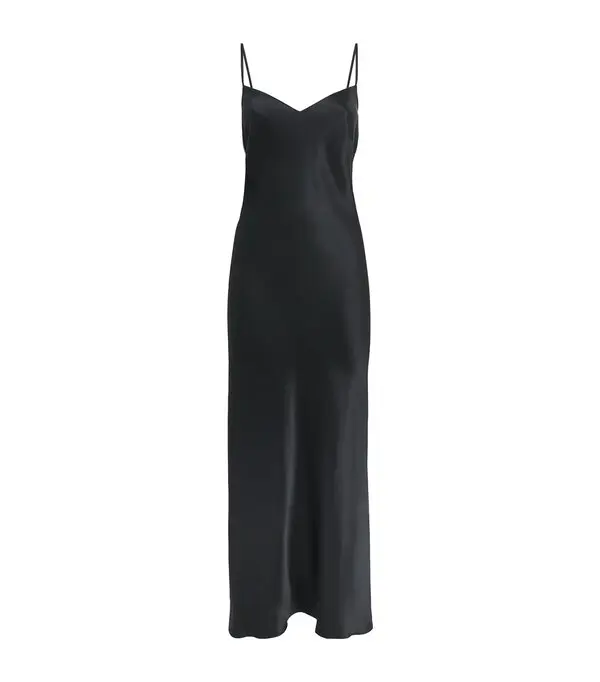 MARJOLAINE Silk Tracy Slip Dress - Black