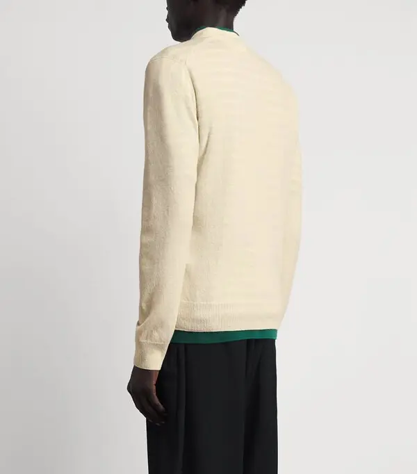 Play Comme Des Garcon Wool Cardigan With Heart Appliqu