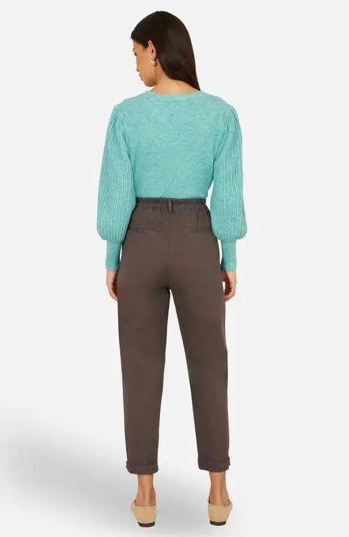 YUMI Cotton Canvas Stretch Chino Trousers