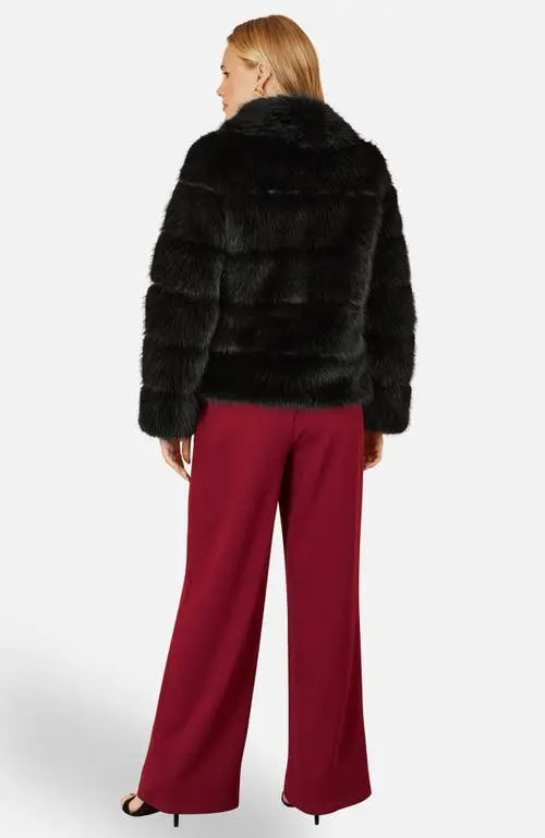 YUMI Faux Fur Coat - Black