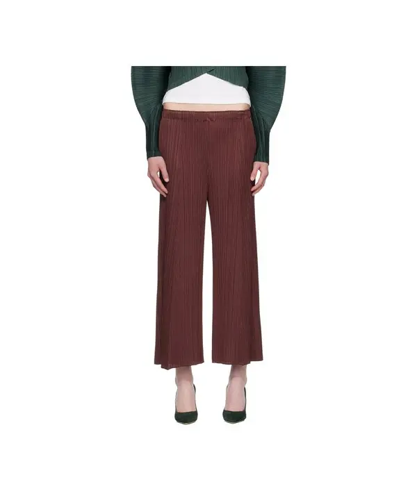 PLEATS PLEASE BY ISSEY MIYAKE Wide-leg Flared Trousers - Red